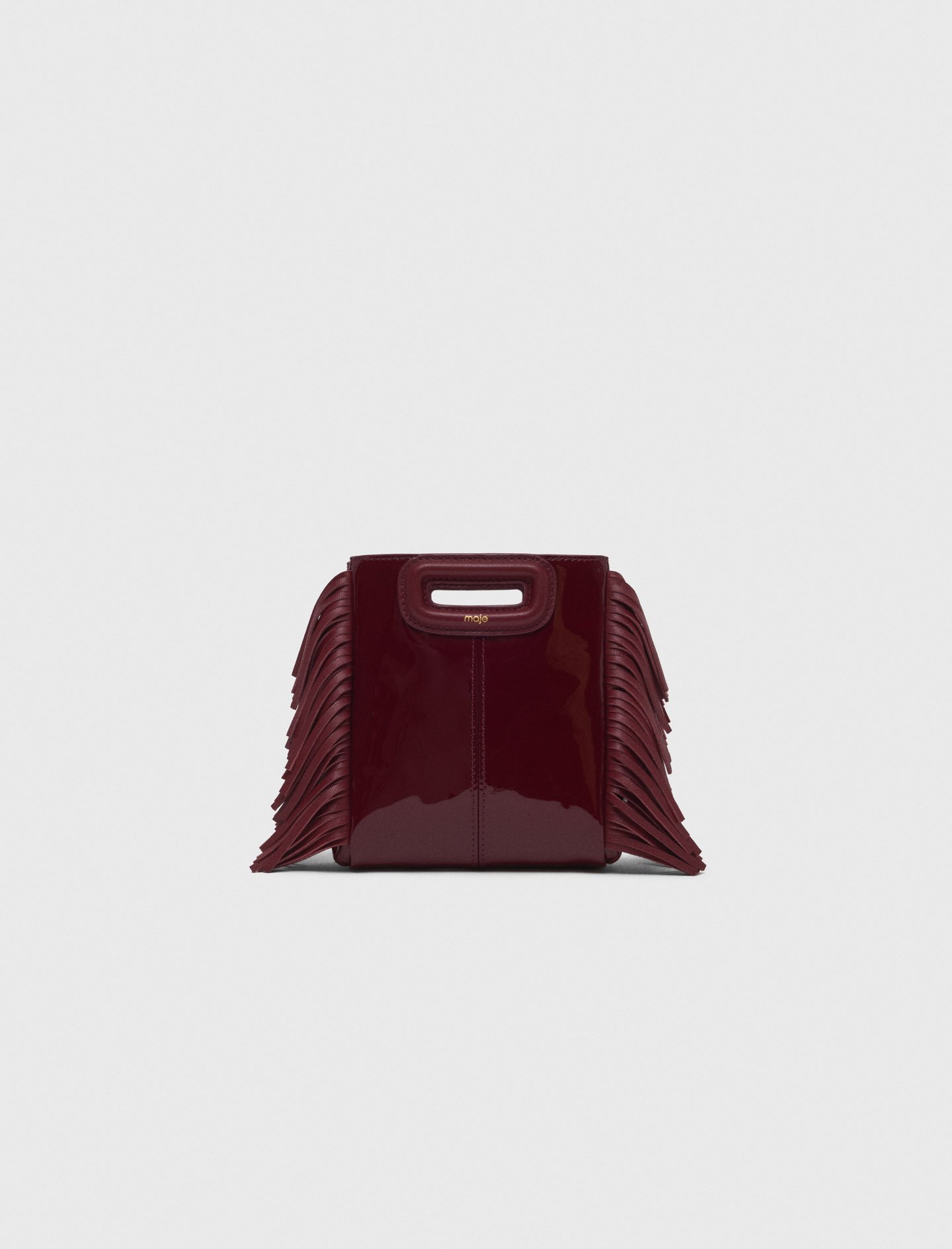 Sac M mini en cuir lisse rouge pour femme | Maje